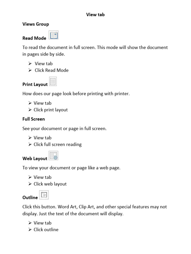 Thirteen Day in Computer Class (Ms-Word View Tab) | PDF | Microsoft Word | Page Layout