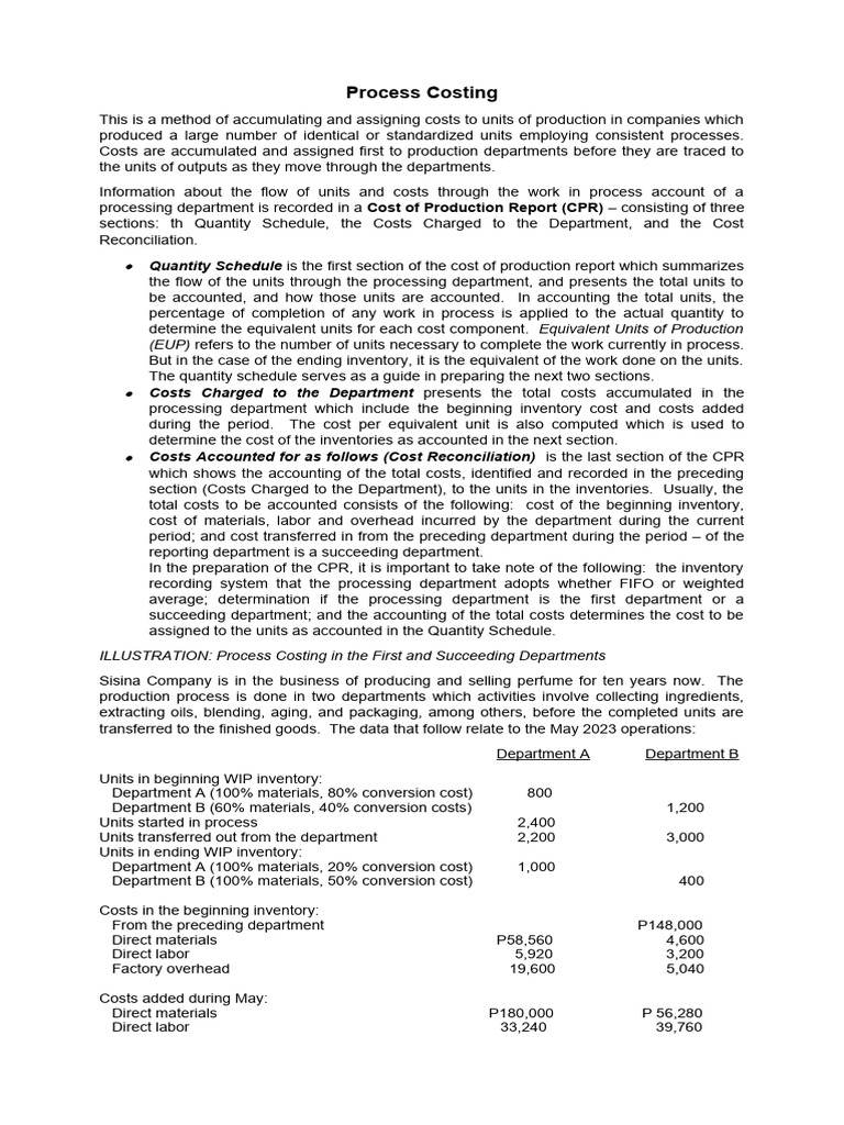 Process-Costing | PDF | Inventory | Business