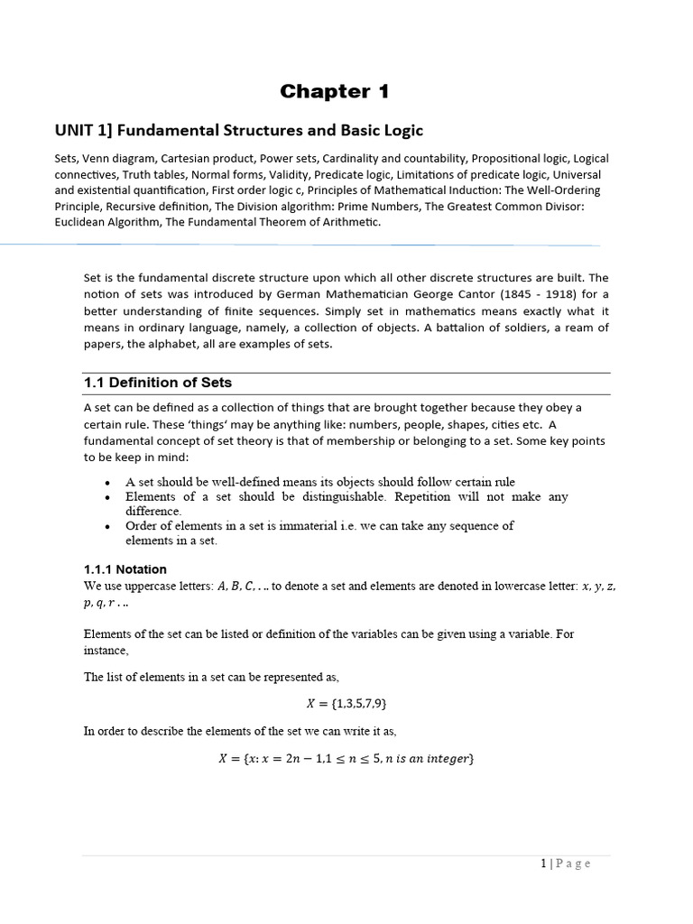 DM notes maths | PDF | Set (Mathematics) | Mathematical Logic