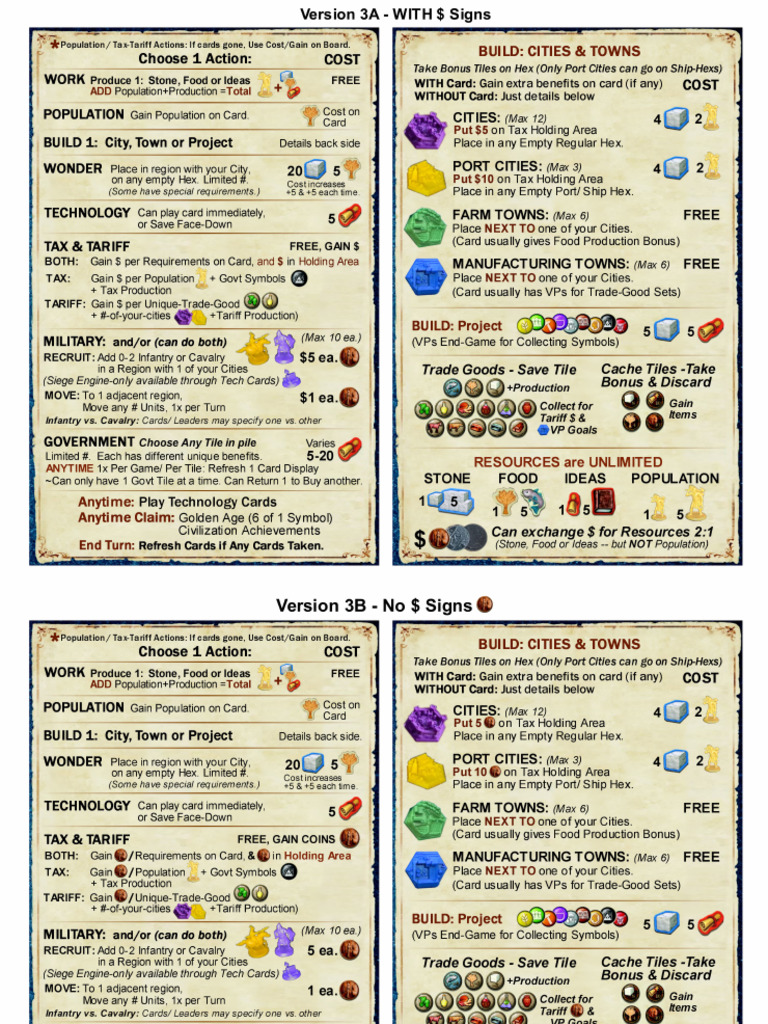 ! Mosaic Player-Aid 8 Actions Fan-Made 02feb-08-23 Ver3 | PDF