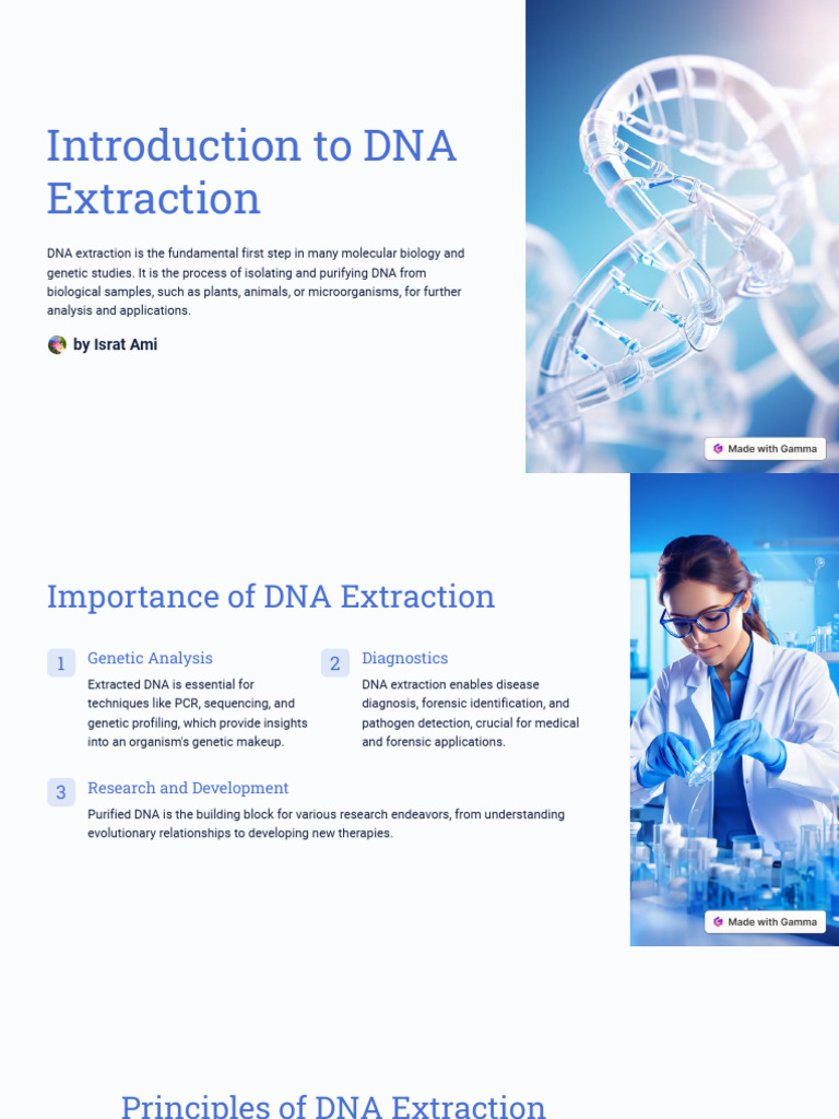 Introduction To DNA Extraction | PDF | Dna | Polymerase Chain Reaction