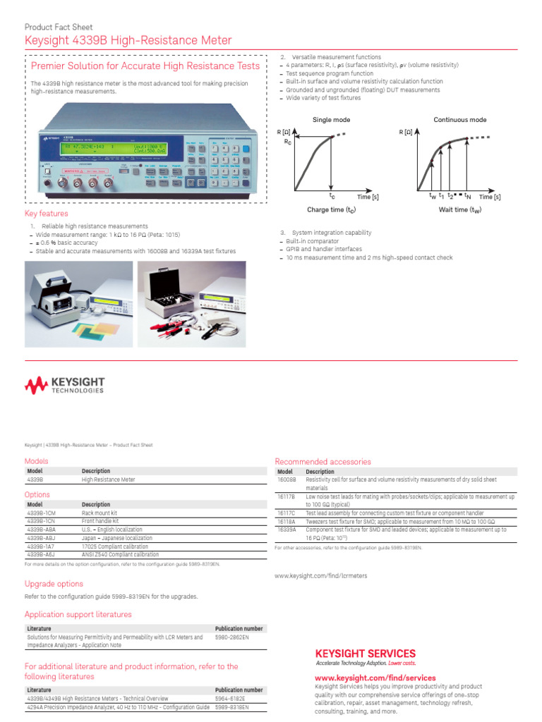 4339B High-Resistance Meter | PDF | Electrical Resistivity And ...