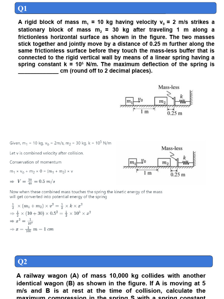 Work Energy Springs Assignment | PDF | Force | Friction