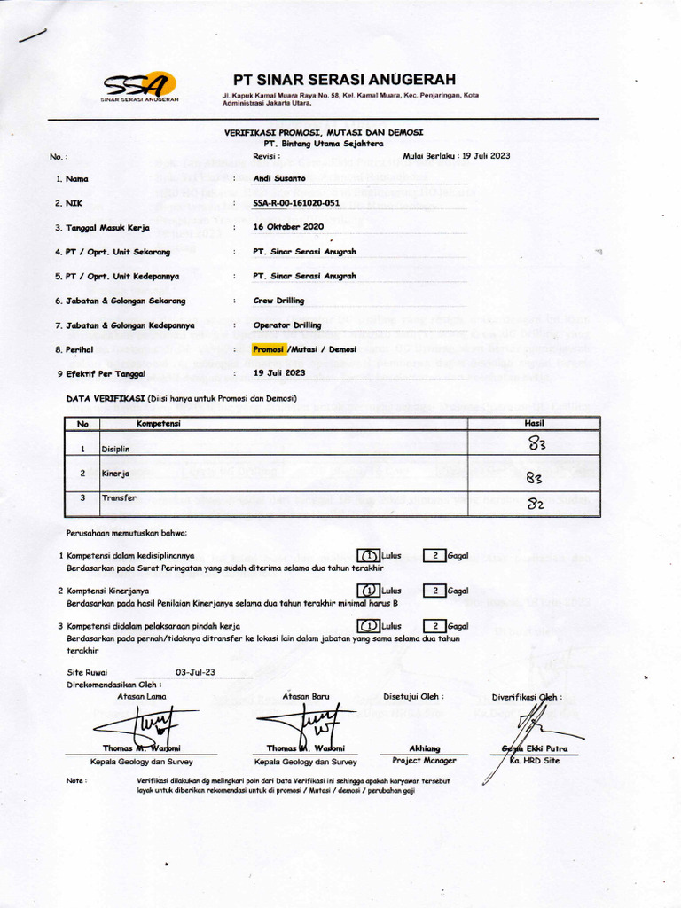 Promosi Andi Susanto | PDF