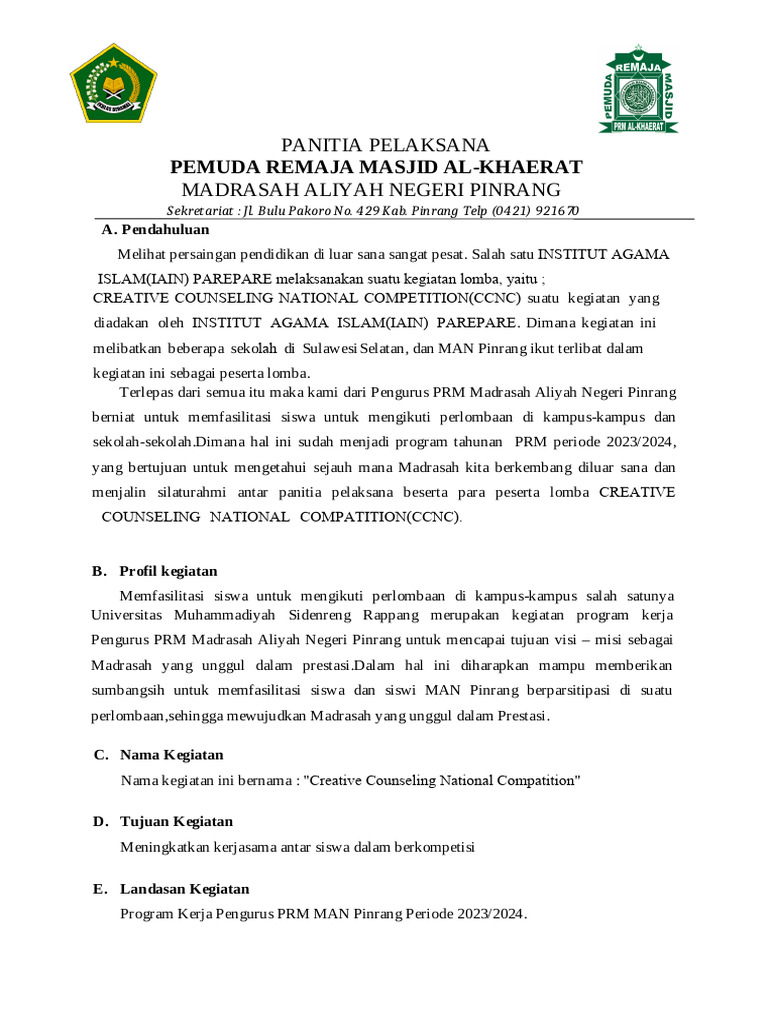 Surat Proposal | PDF