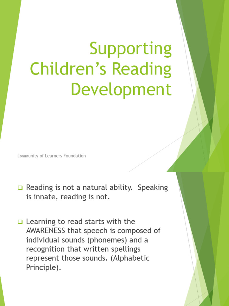 Supporting Children's Reading Development | PDF | Syllable | Phonics