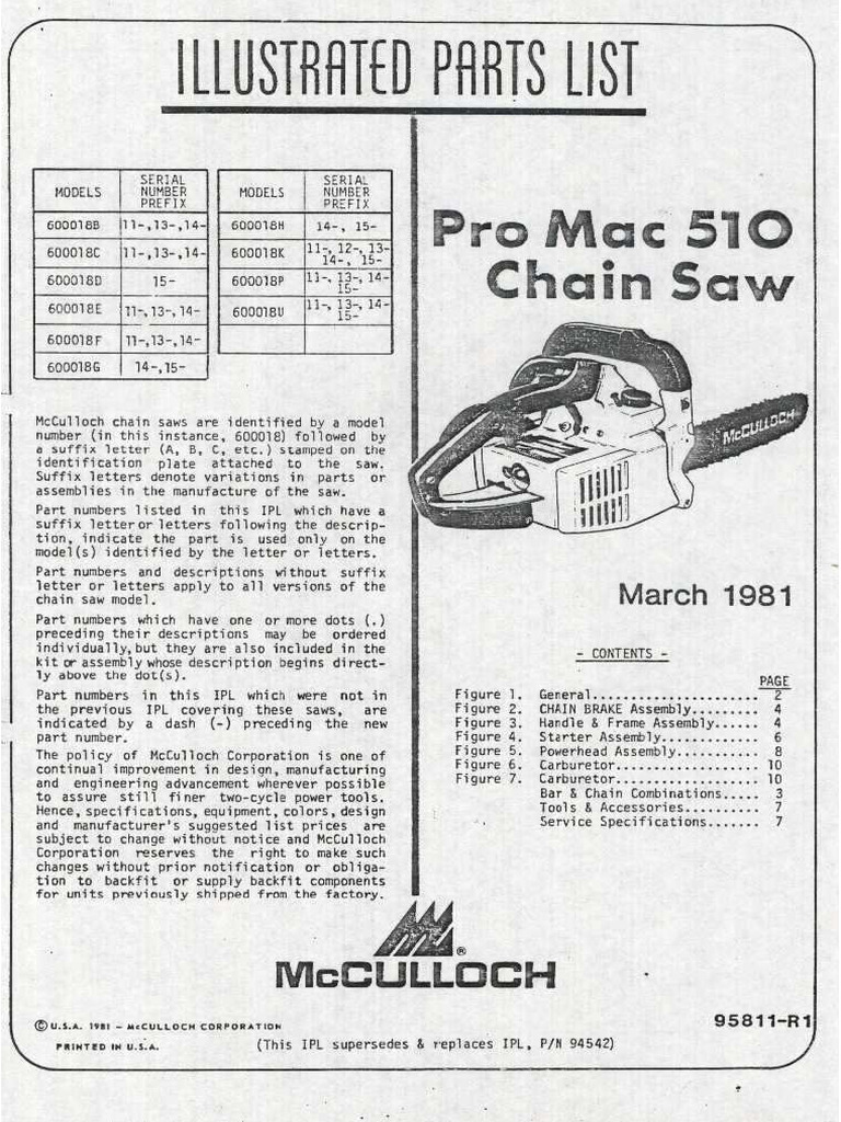 McCulloch PM510 | PDF