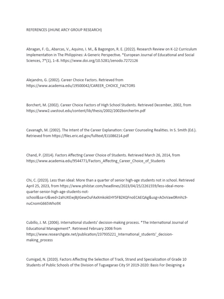 REFERENCES IN ENGLISH (RESEARCH) | PDF | Science | Cognition