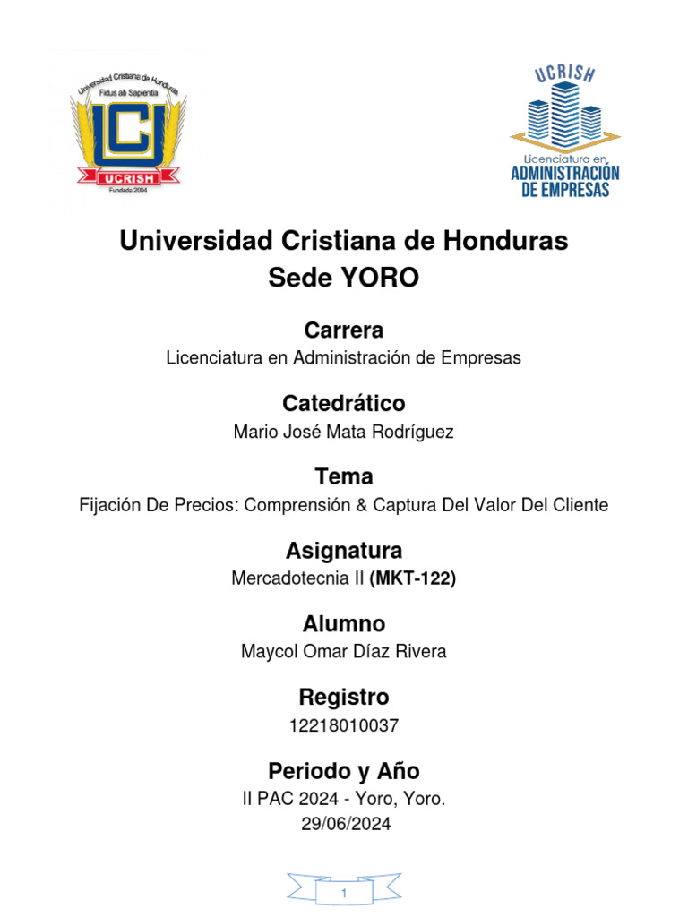 Diaz Maycol Mapa Mental Fijación de Precios Comprensión Y Captura Del ...