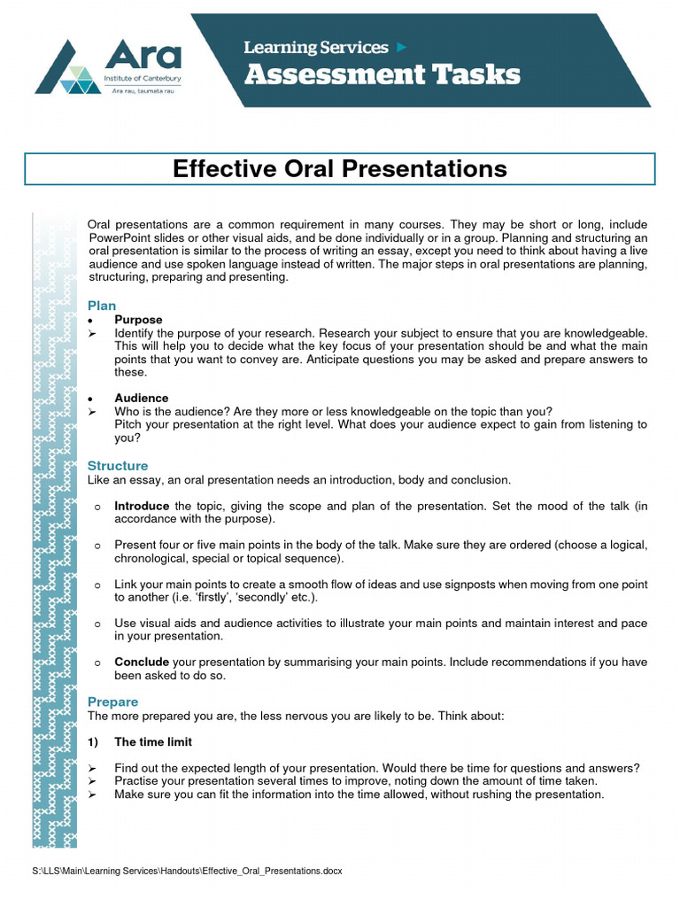 Effective Oral Presentations PDF | PDF | Essays | Human Communication