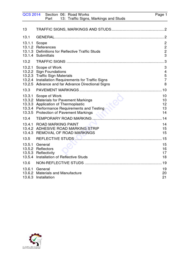 Part 13 - Traffic Signs, Markings and Studs | PDF | Screw | Rivet
