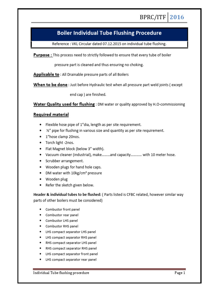 Annexures L - Flushing Procedure | PDF | Pipe (Fluid Conveyance ...