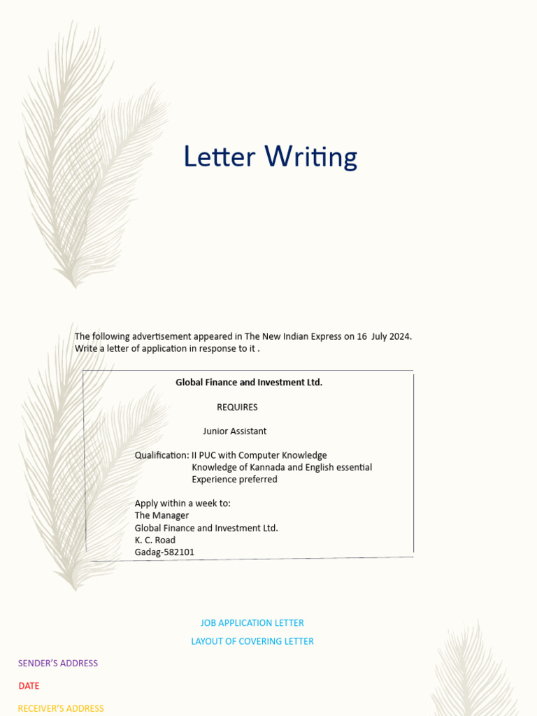 Letter Writing 2nd PUC | PDF