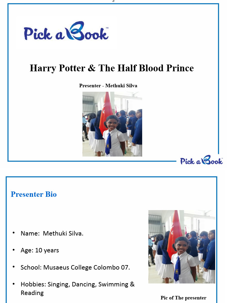 Half Blood Prince Book Club Presentation | PDF | Harry Potter | Fantasy