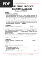 English Form 1 - Question Paper | PDF | Hospital | Pneumonia