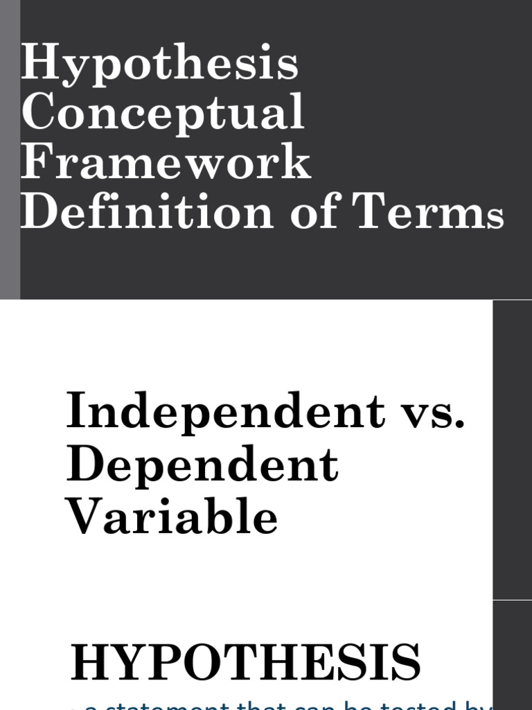Hypothesis - CF Definition of Terms | PDF | Hypothesis | Null Hypothesis