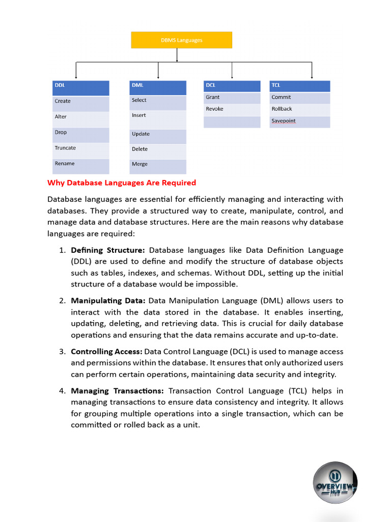 Database Language | PDF | Database Transaction | Sql