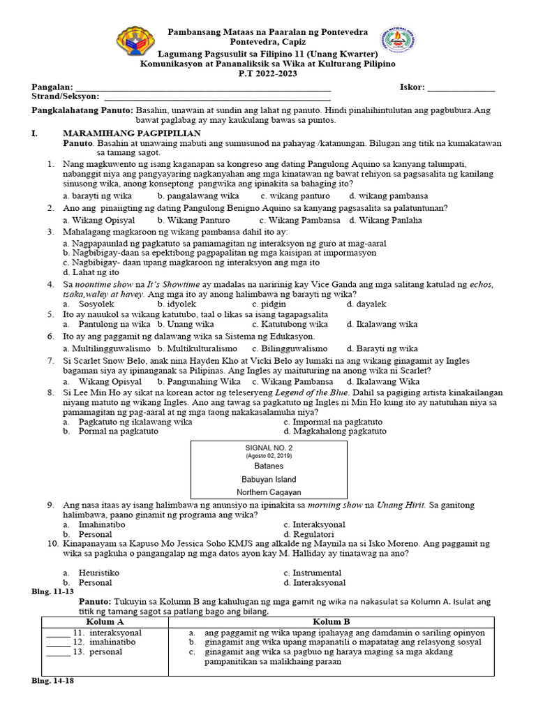 KPWKP (Summative Q1) | PDF