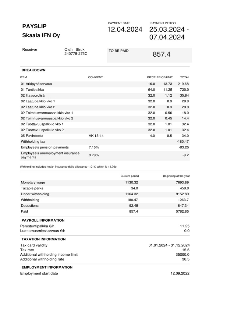 Payroll Payment Oleh Struk 2024-04-12 | PDF