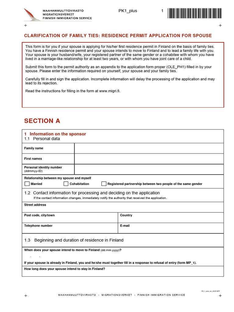 Residence Permit Application for Spouse | PDF | Marriage | Family