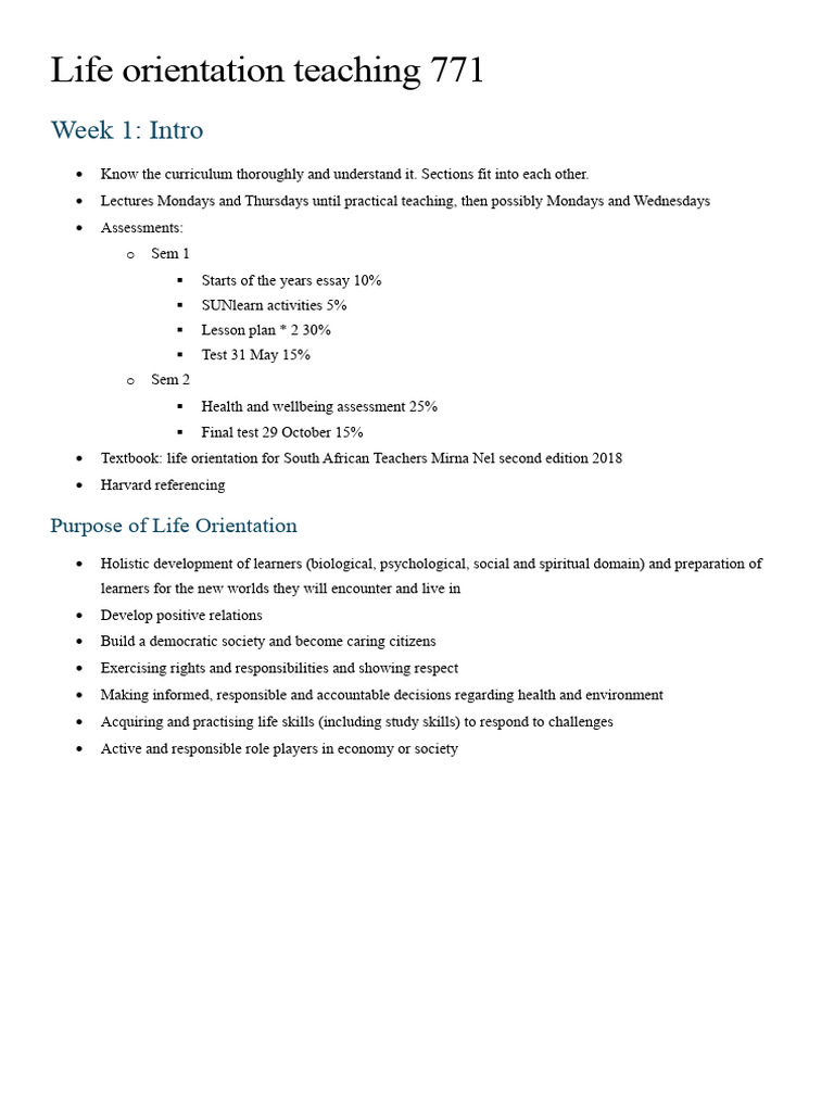 Life Orientation Teaching Strategies | PDF | Educational Assessment ...