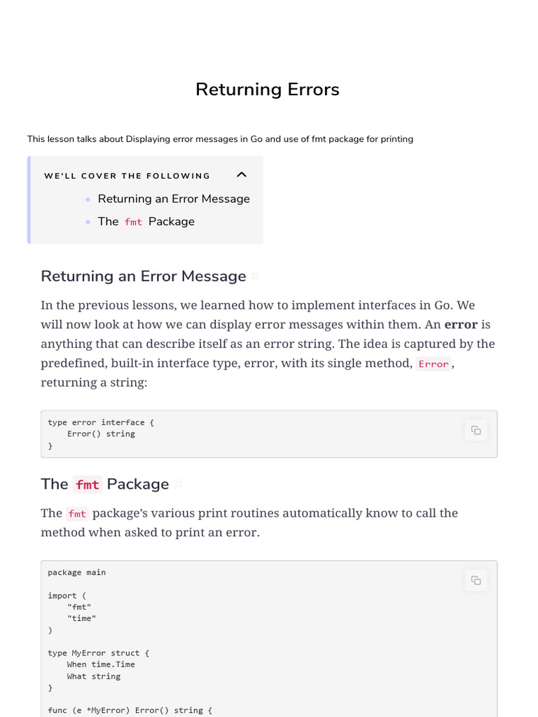 38 Returning Errors | PDF