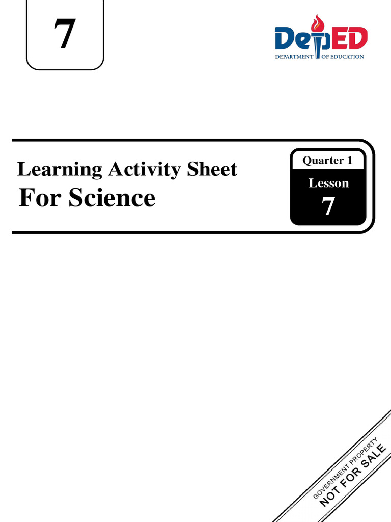 Q1 Ws Science 7 Lesson 7 Week 7 Pdf Mixture Volume 