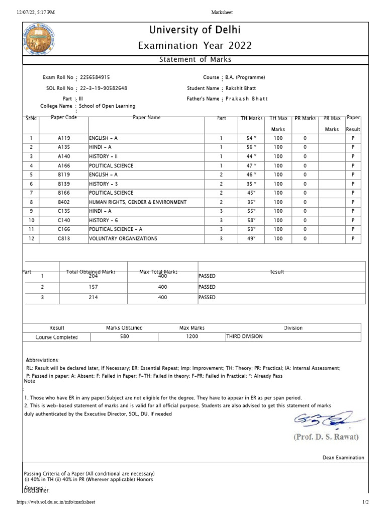 Graduation Delhi University | PDF