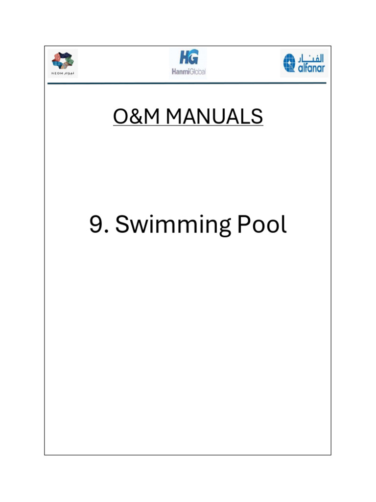 Swimming Pool O&M Manual | PDF | Filtration | Pump