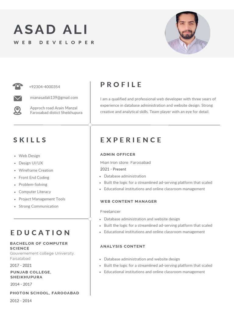 Asad Ali Resume | PDF | Computers | Technology & Engineering