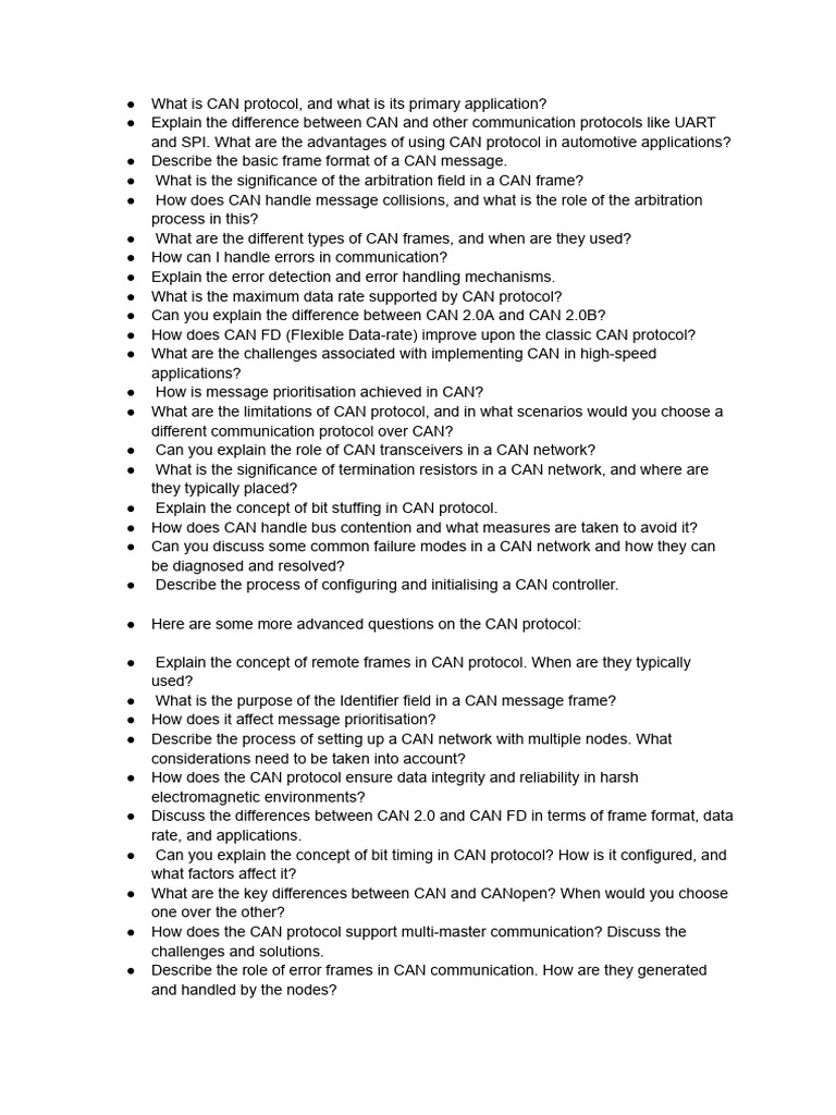 CAN questions (1) | PDF | Computer Network | Information And Communications Technology