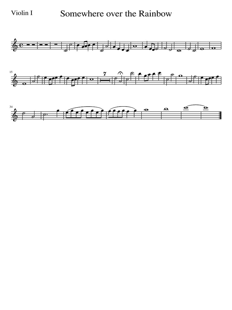 Somewhere Over The Rainbow Violins | PDF