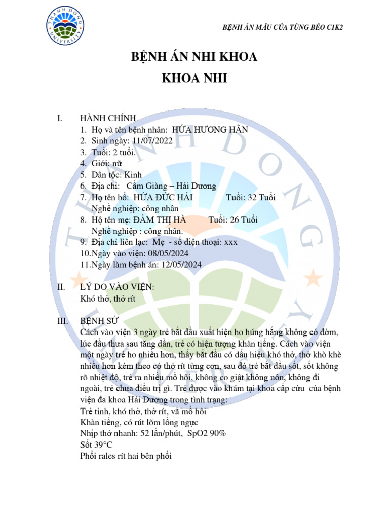 Quang - Nhi - Viêm PH I | PDF