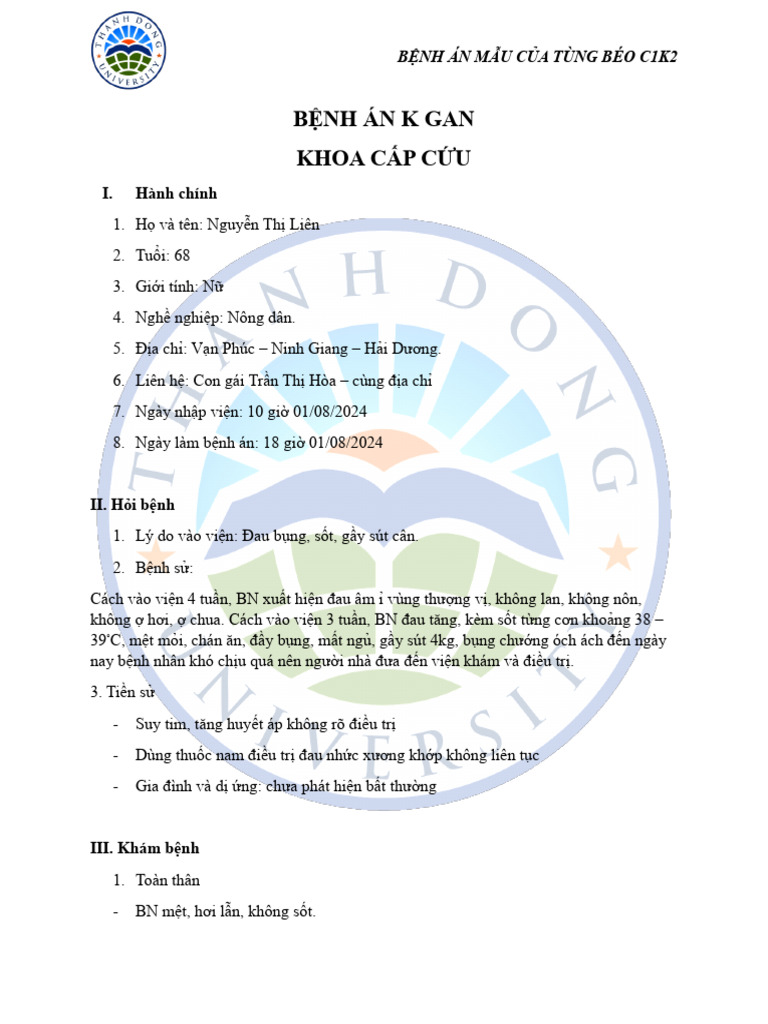 NHUNG - CẤP CỨU-K GAN | PDF