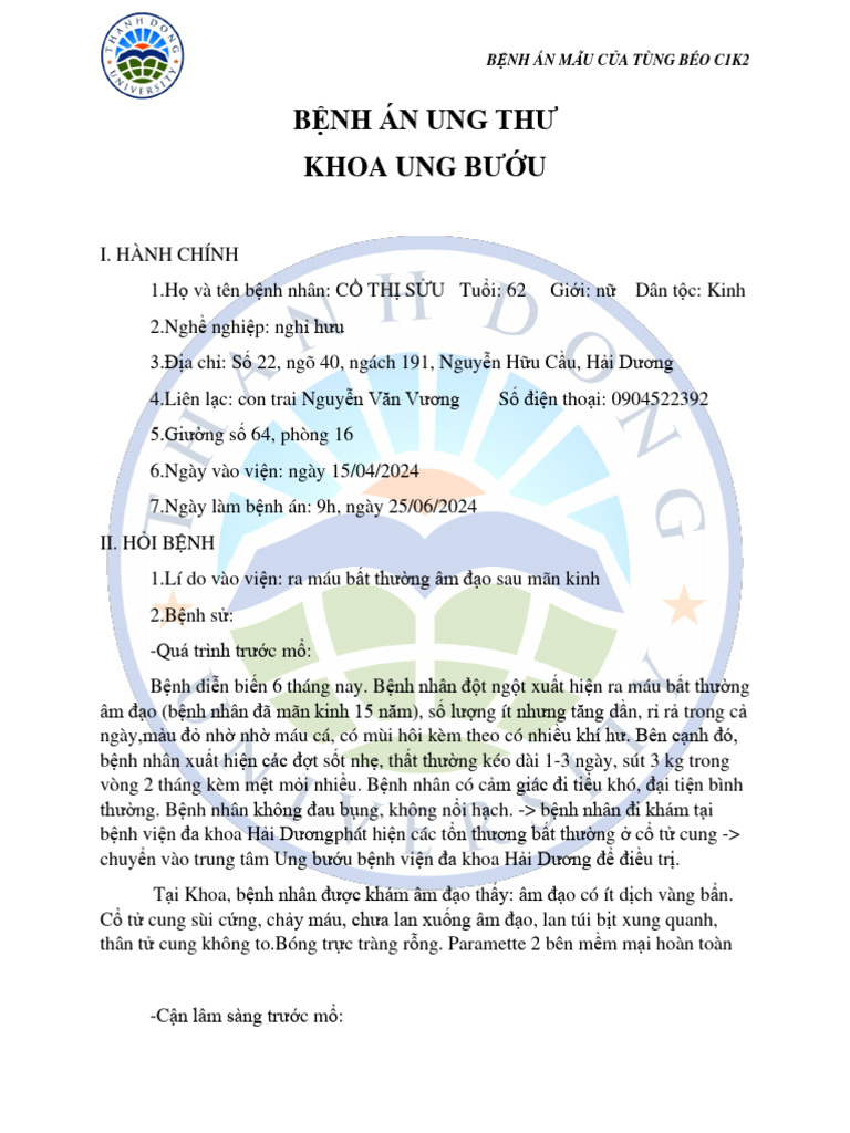 Nhung - Ung Thư - K C T Cung | PDF