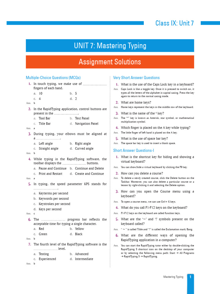 IT 402 Class IX 07 AssignmentSolutions | PDF | Computer Keyboard | Text