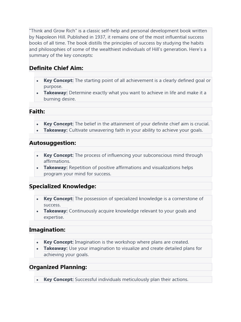 Think And Grow Rich Napoleon Hill Pdf Thought Faith