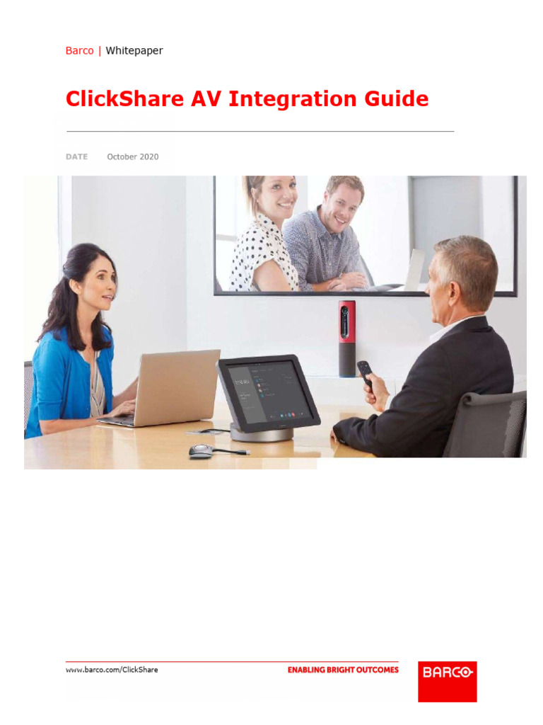 BARCO - Clickshare AV Integration Guide | PDF | Hdmi | Videotelephony