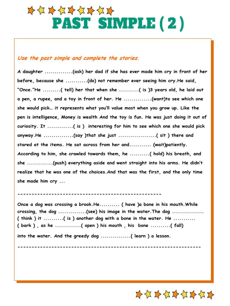 Simple Past Grammar Drills 127872 | PDF