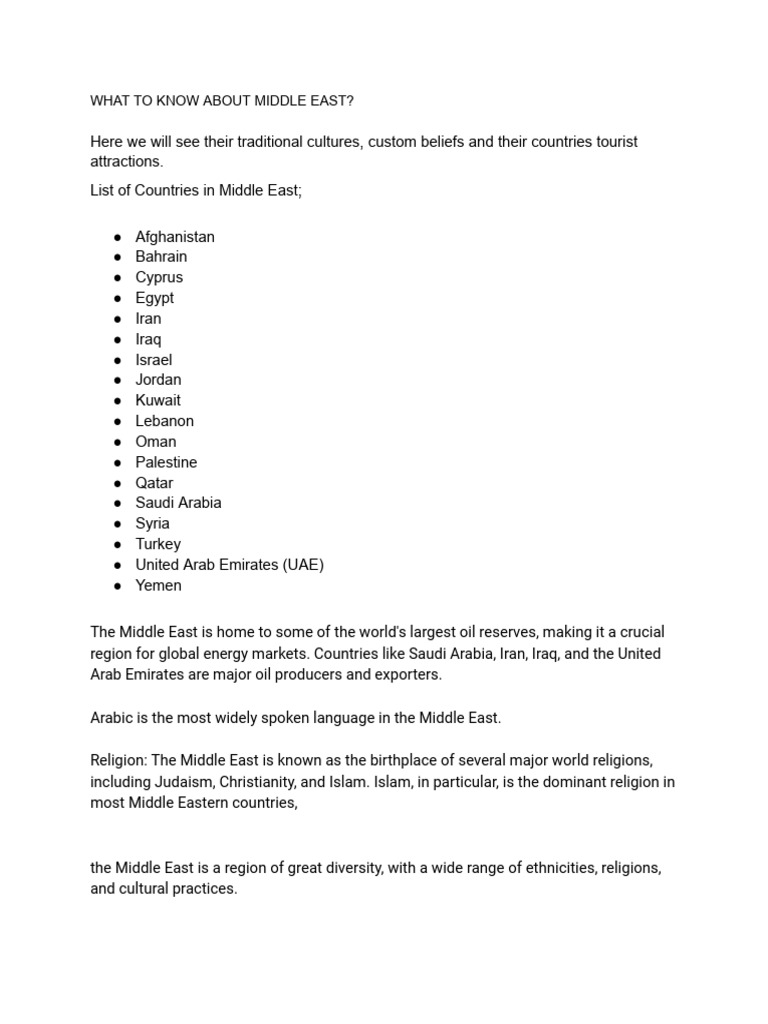 Middle Eastern Culture and Symbols | PDF | Middle East