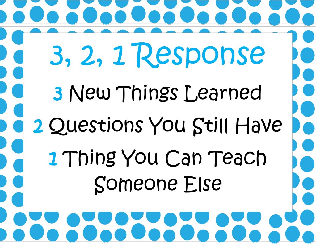 3-2-1 Learning Reflection Template | PDF