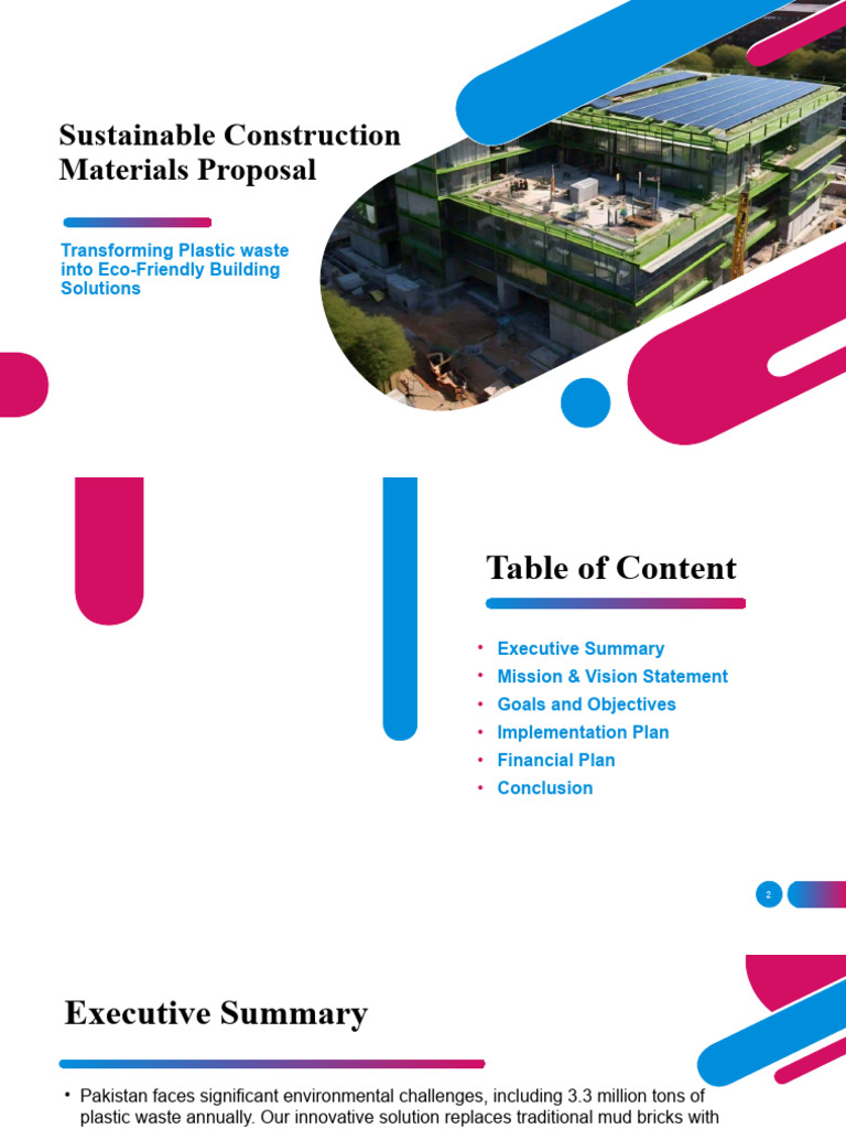 Sustainable Construction Materials Proposal | PDF | Sustainability | Waste