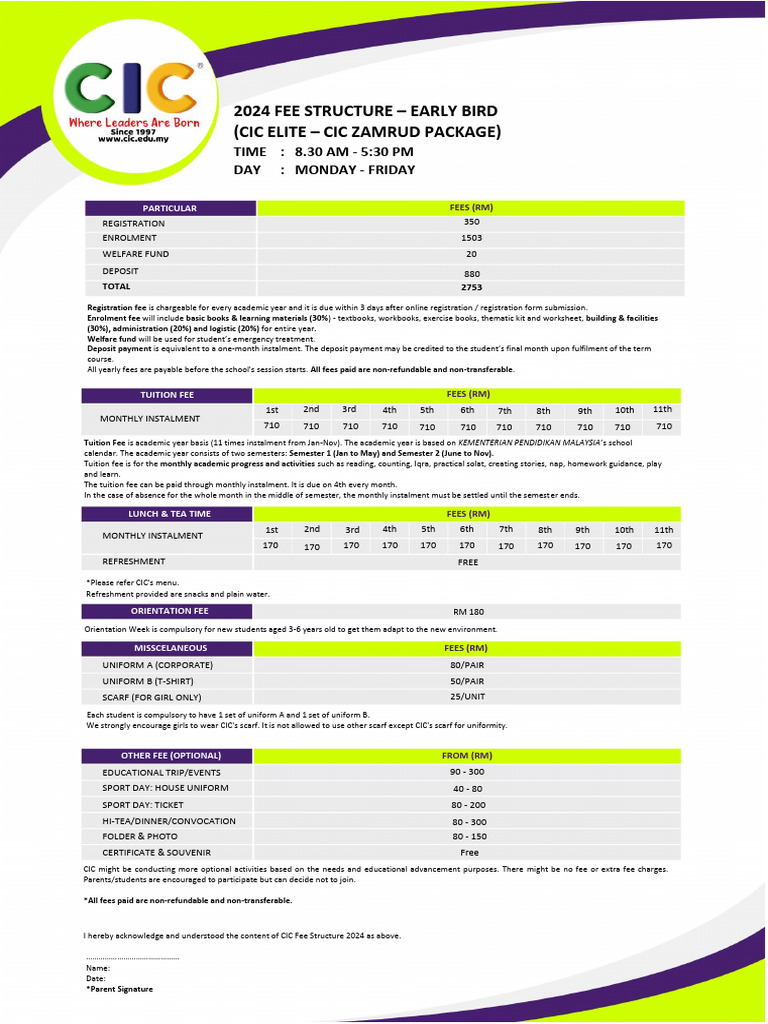 Cic Elite Early Bird Cic Zamrud Package 2024 | PDF