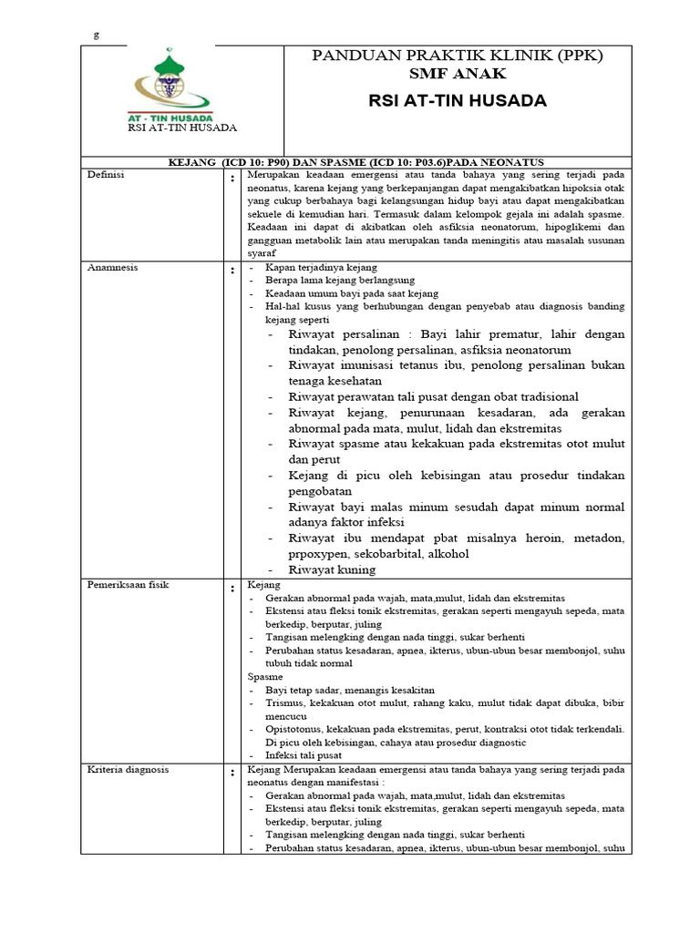 Kejang Dan Spasme Pada Neonatorum | PDF