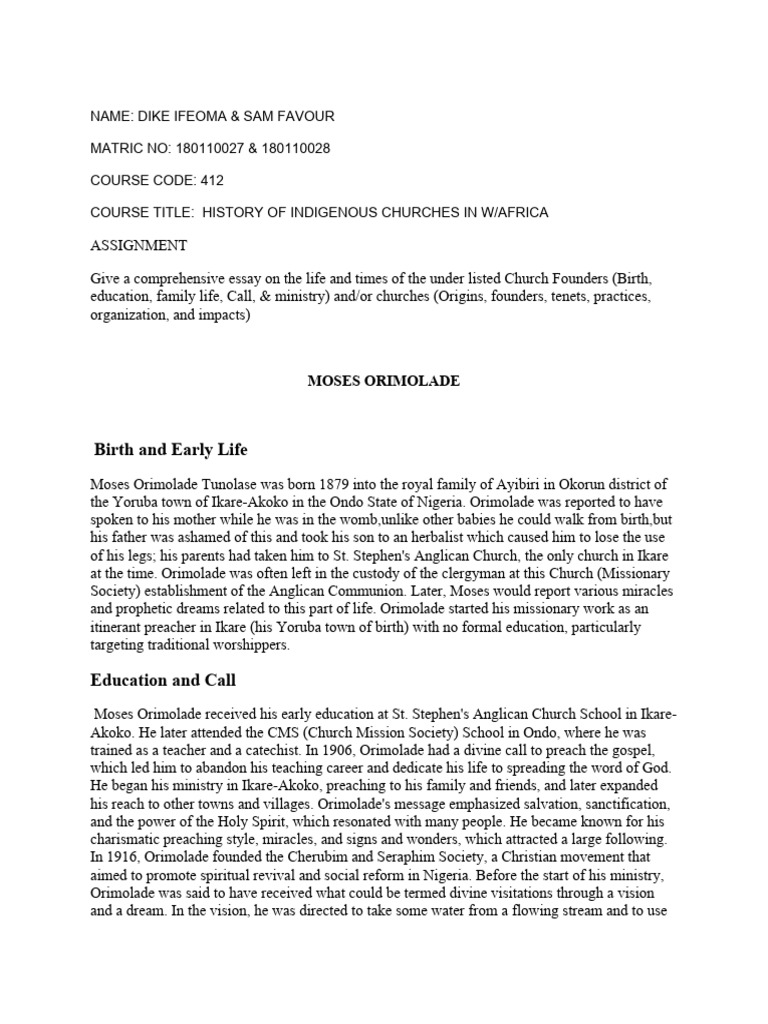 Name - Dike Ifeoma & Sam Favour | PDF | Religious Belief And Doctrine