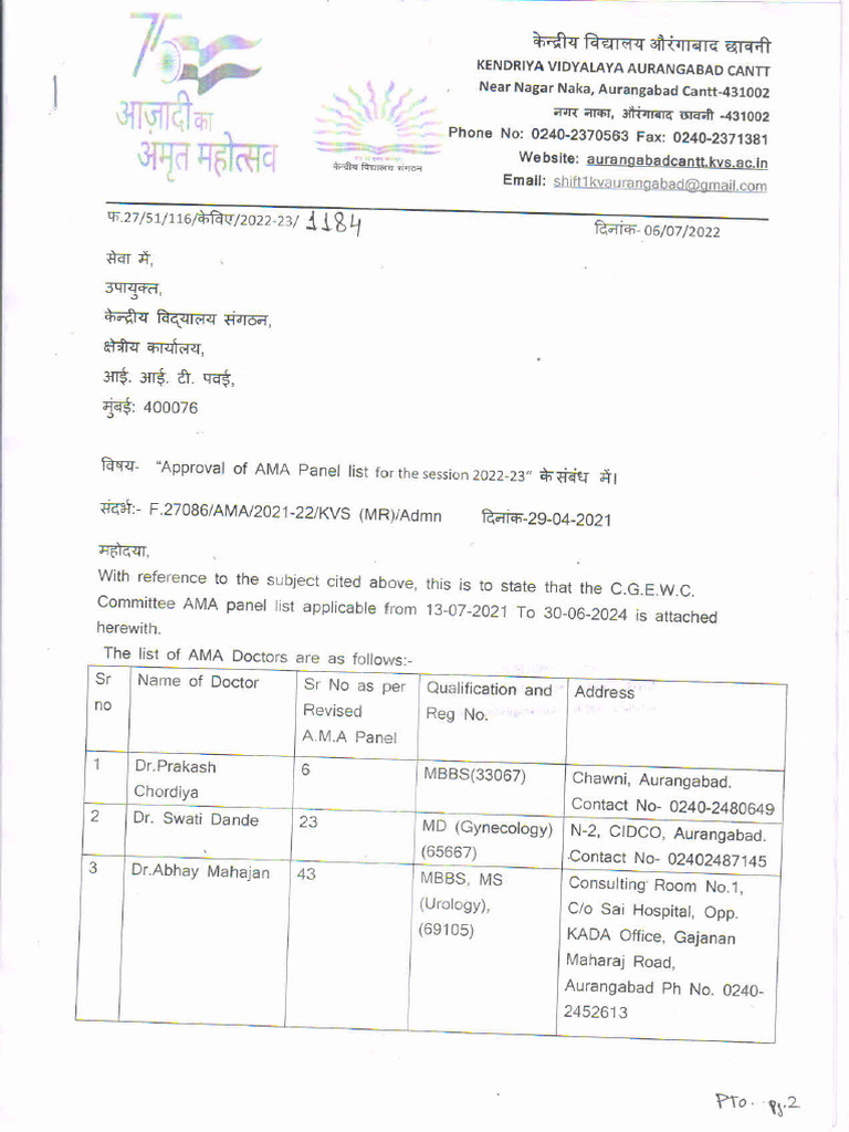 Ama Letter and List | PDF