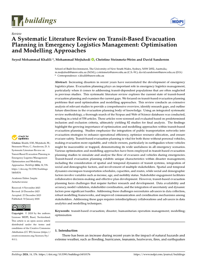 Buildings 14 00176 v2 | PDF | Emergency Management | Emergency Evacuation
