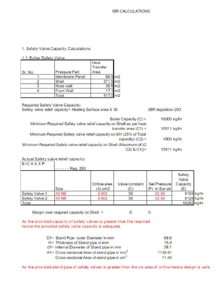 Safety Valve Sizing Reference Calculation - Ibr 1950 | PDF