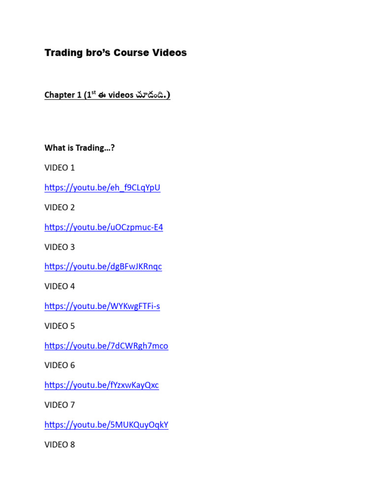Full Trading Bros Course UPDATED | PDF | Technical Analysis | Knowledge ...