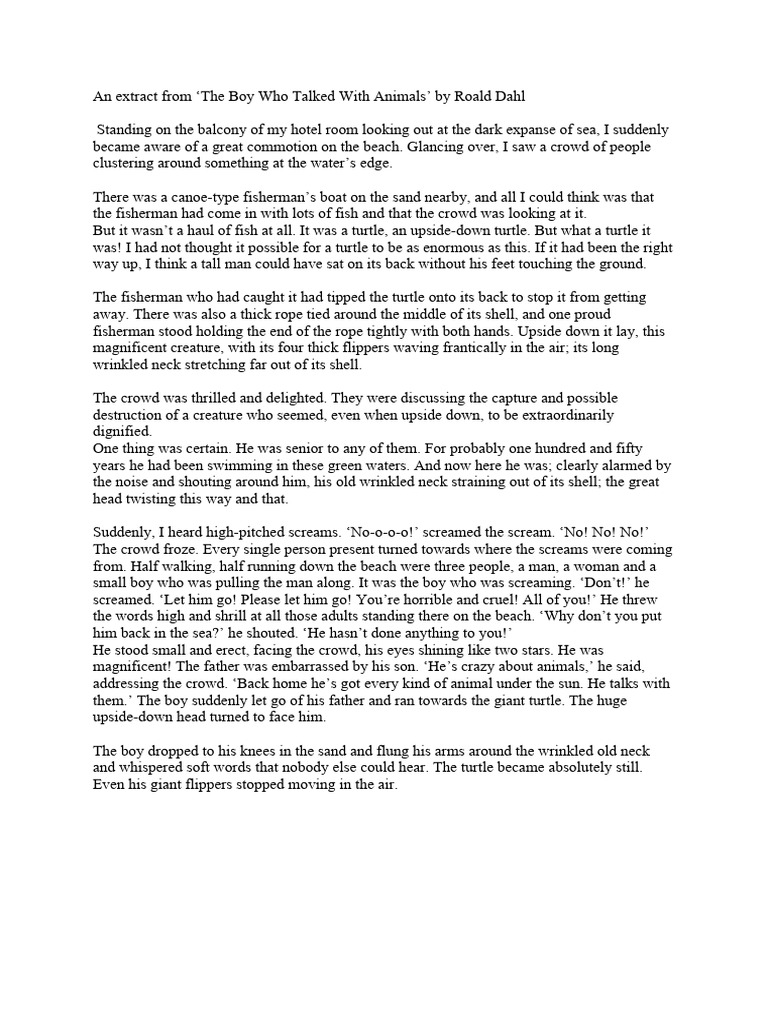 The Boy Who Spoke to the Turtle | PDF | Social Science | Foreign ...
